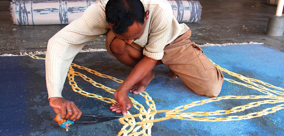 Hand-knotted area rugs